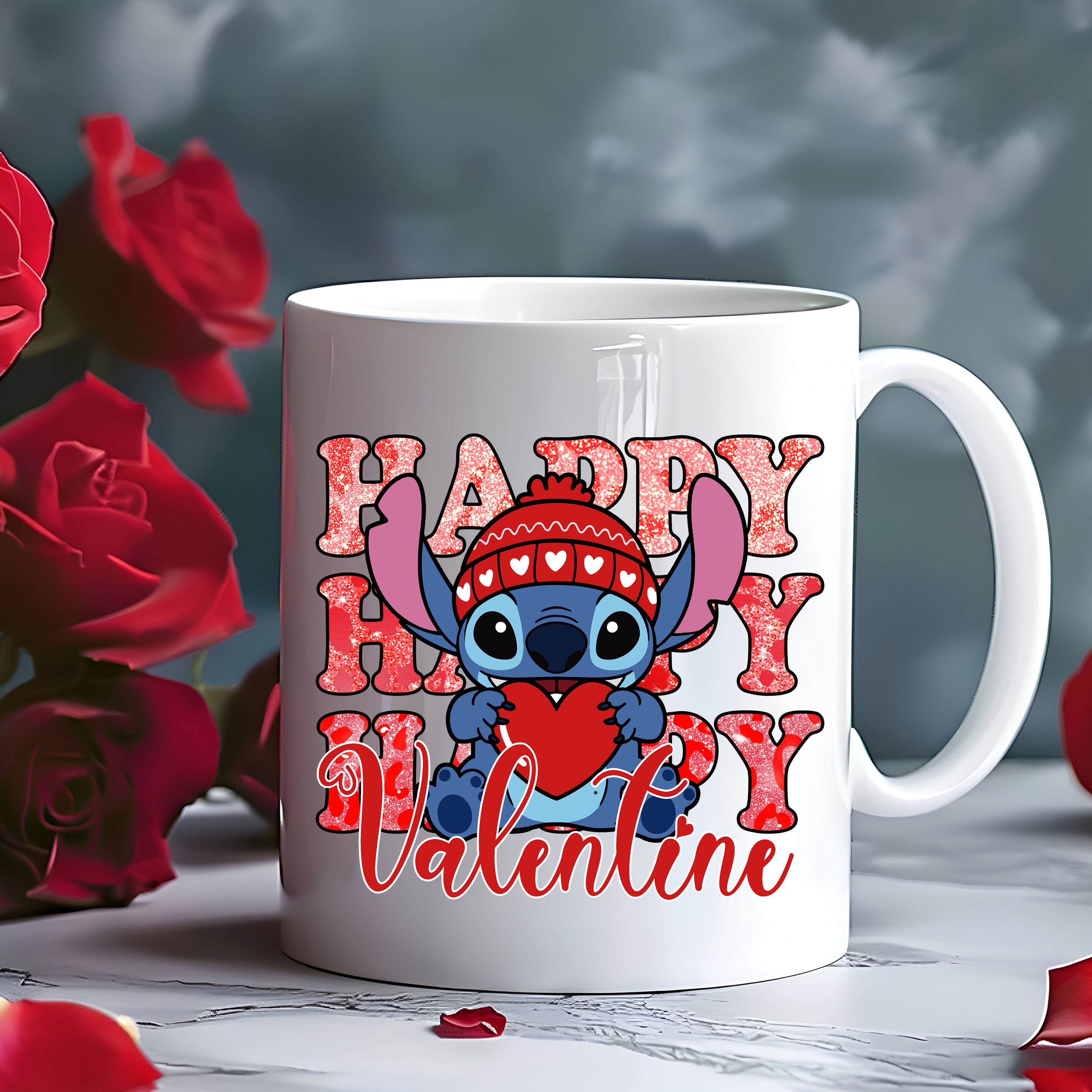 "Happy Valentine Stitches" Faux Sparkles UV DTF Transfer – Sew Sweet ...